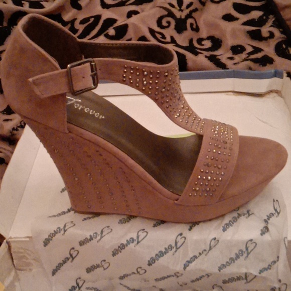 Forever 21 | Shoes | Forever Rhinestone Wedge Heels | Poshmark